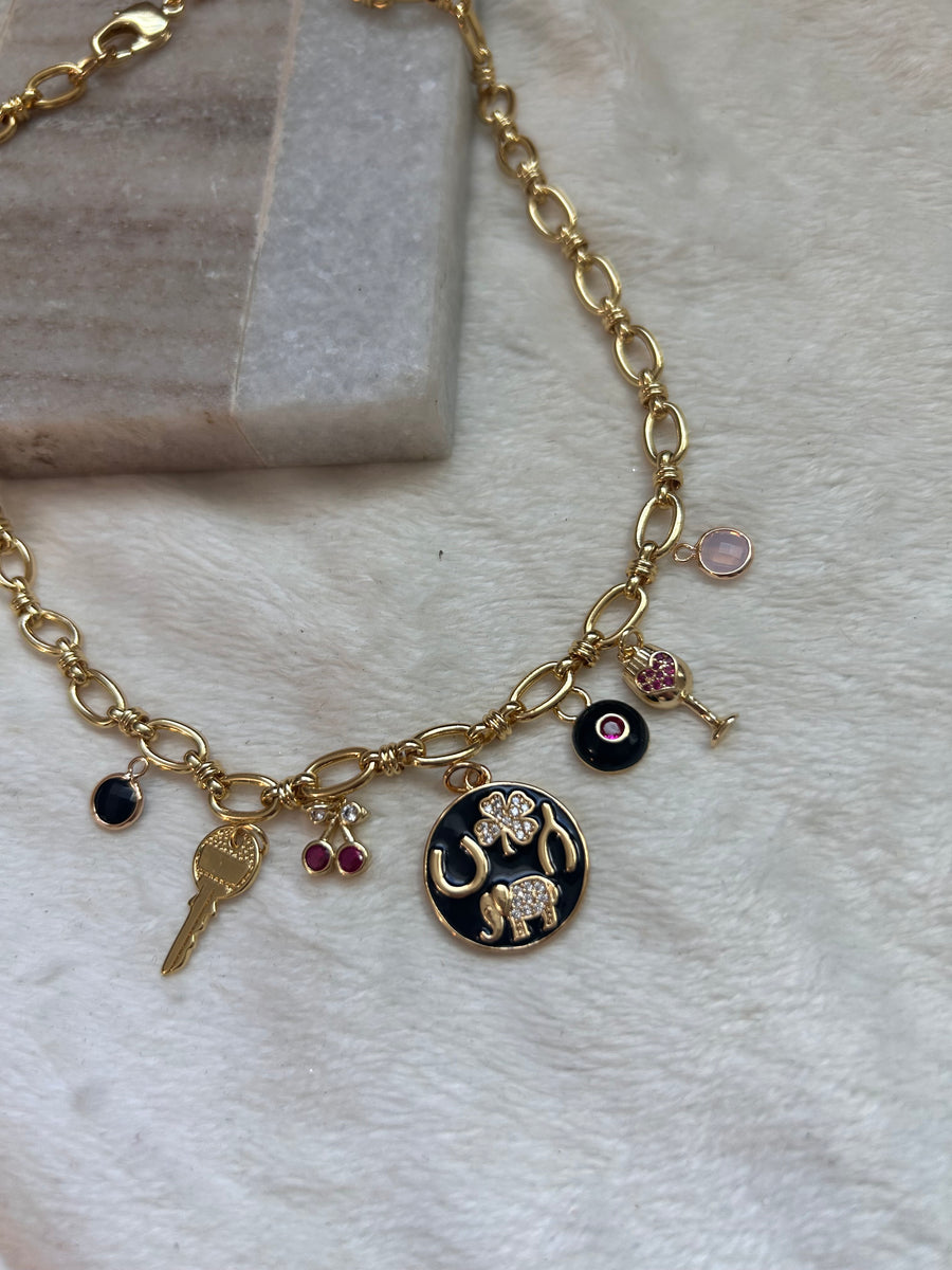 Black pinky dot charm – Fabiola's Jewelry